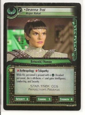 Star Trek CCG Reflections Release PROMO 0P25 Deana Troi, Major Rakal EX ...