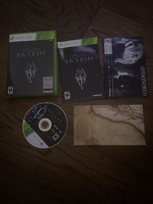 The Elder Scrolls V: Skyrim (Xbox 360) CIB Complete w/ Manual AND Map ...