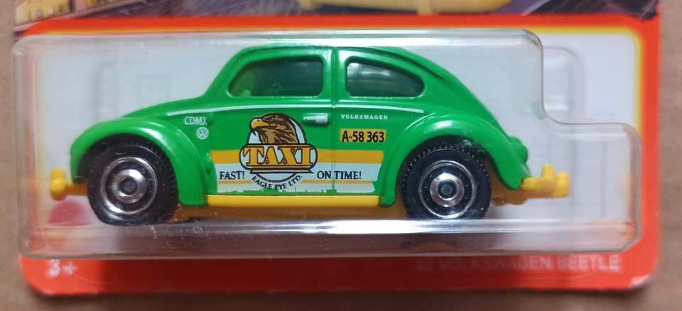 Matchbox 1:64 ©1998 #97 VW Käfer '62 "Taxi" grün/gelb N47 FHH65 Mattel ...