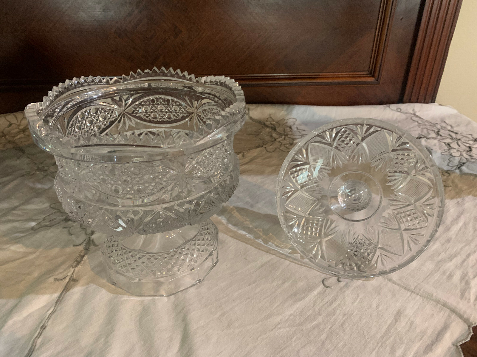 Vintage Clear Crystal Tall/Large & Heavy Candy Dish With Lid | eBay