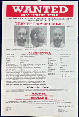 Timothy Coombs FBI Wanted Poster Nationalist Racist Cop Shooter Still ...