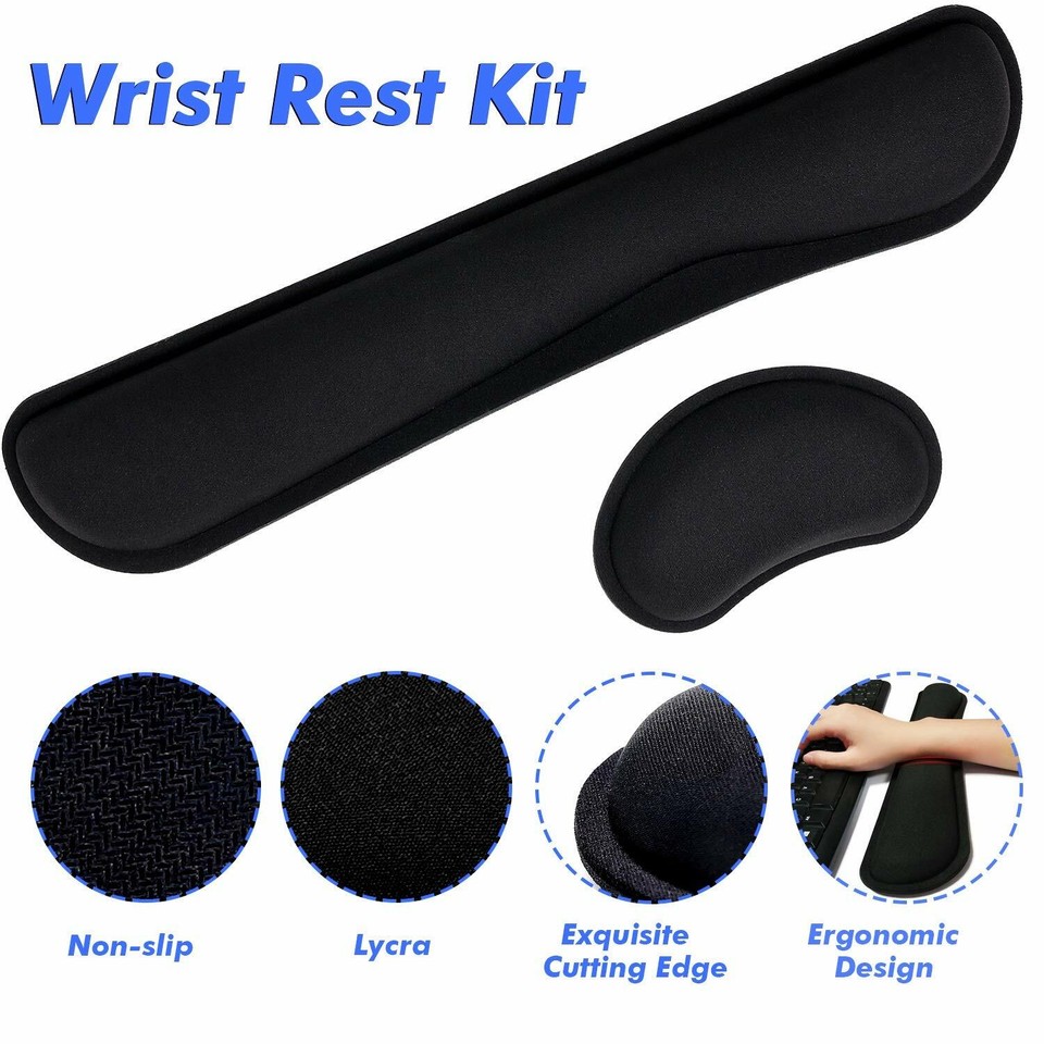 Keyboard Wrist Rest Pad and Mouse Rubber Wrist Rest Support Cushion ...