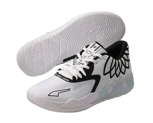 EXC With Box PUMA MELO MB.01 Teambank Lo Black/White Basketball Shoes ...