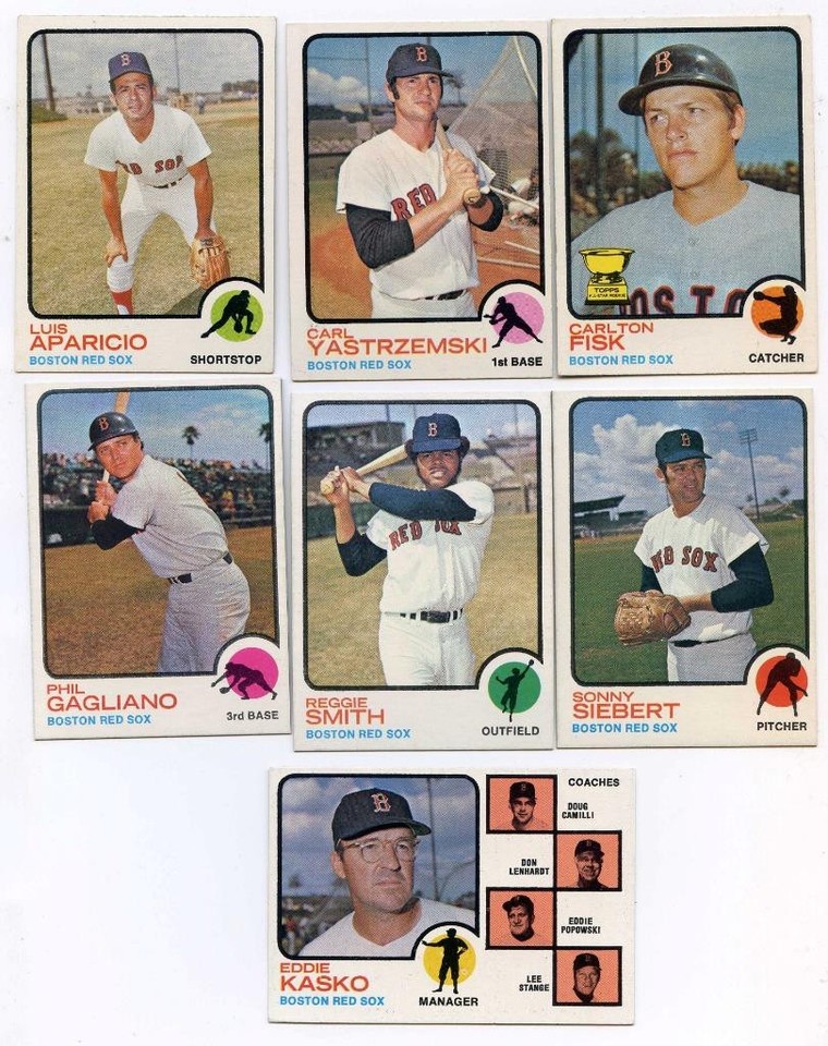 1973 TOPPS BASEBALL 22 CARD BOSTON RED SOX LOT W/ YAZ & FISK "HOF ...