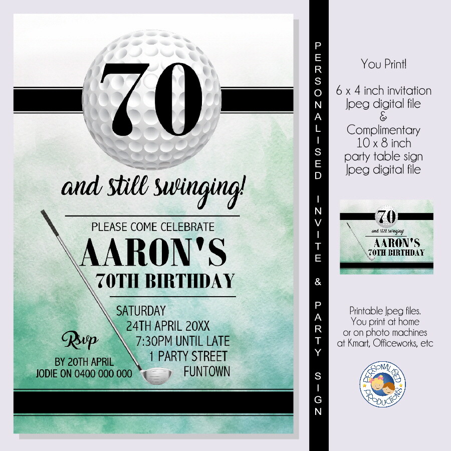 50th Birthday Golf Invitations Templates