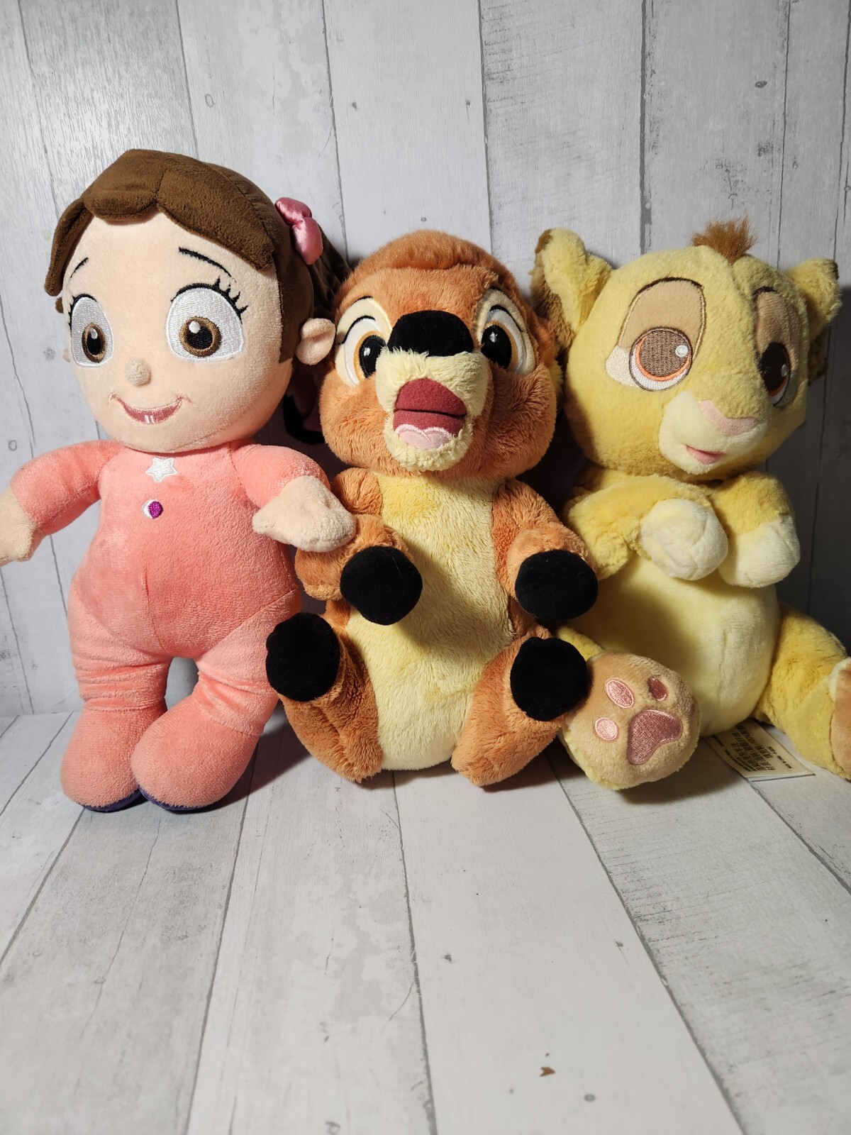 Lot of 3 Disney Babies Baby Plush Simba Bambi and Boo Stuffed Animals ...