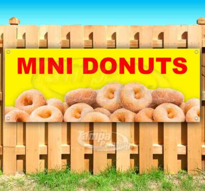 MINI DONUTS Advertising Vinyl Banner Flag Sign Many Sizes Available USA ...