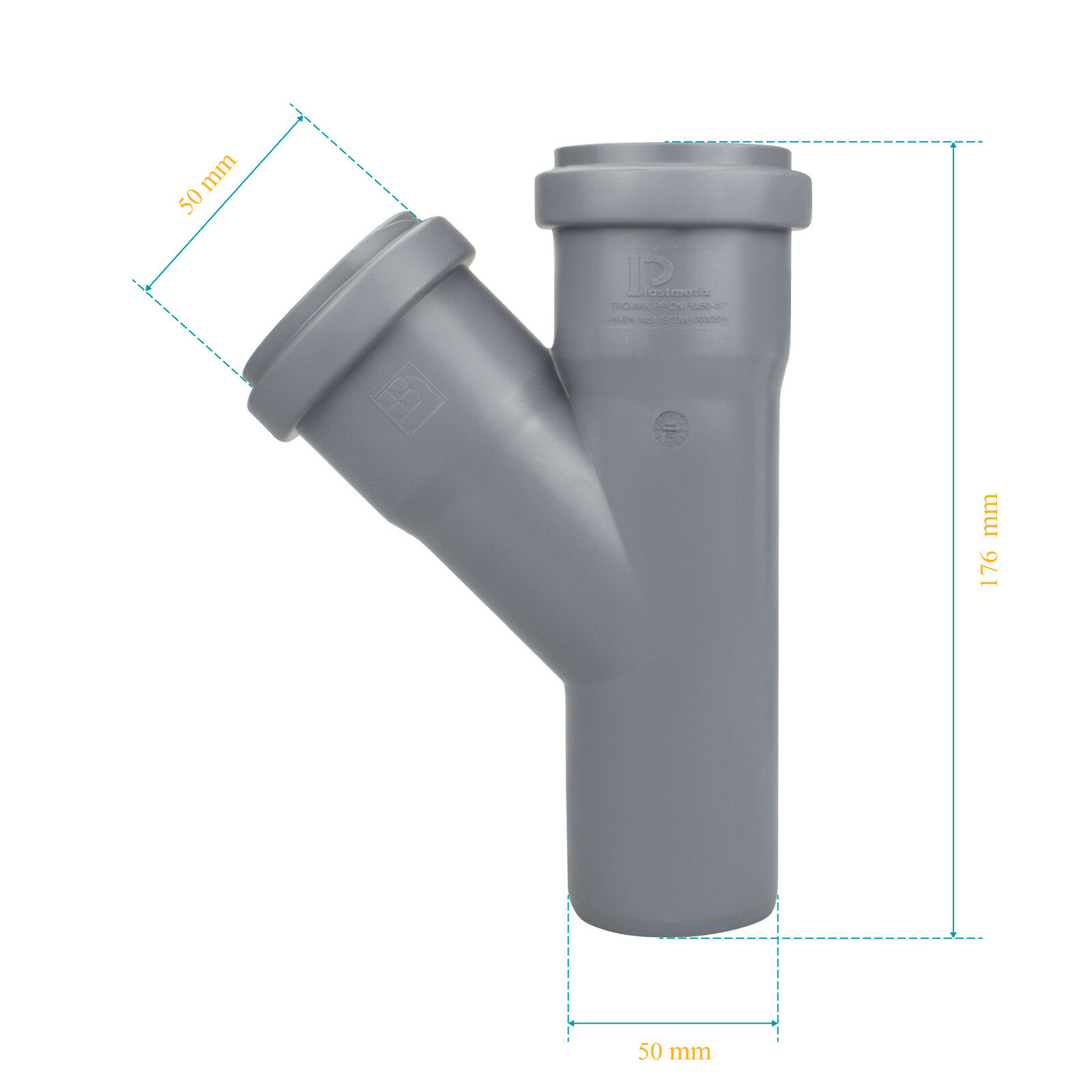 T-Stück Kunststoff HT-Rohr Installation Abwasser 50 mm Grau Abzweig NEU ...