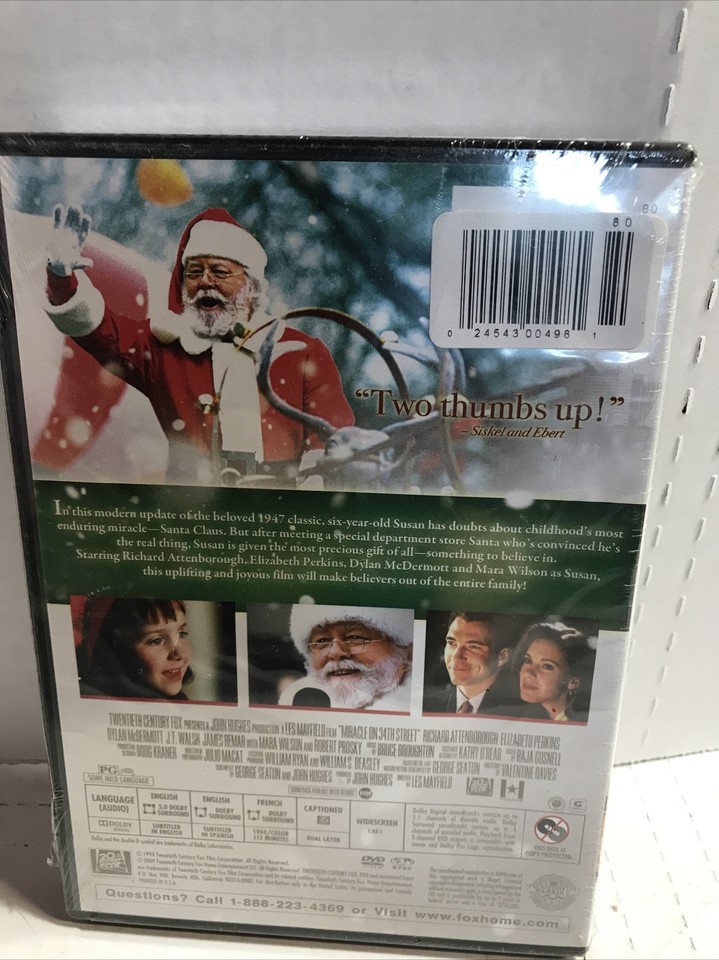 🍎 Miracle on 34th Street DVD Freddie Hice(DIR) 1994 NEW Sealed ...