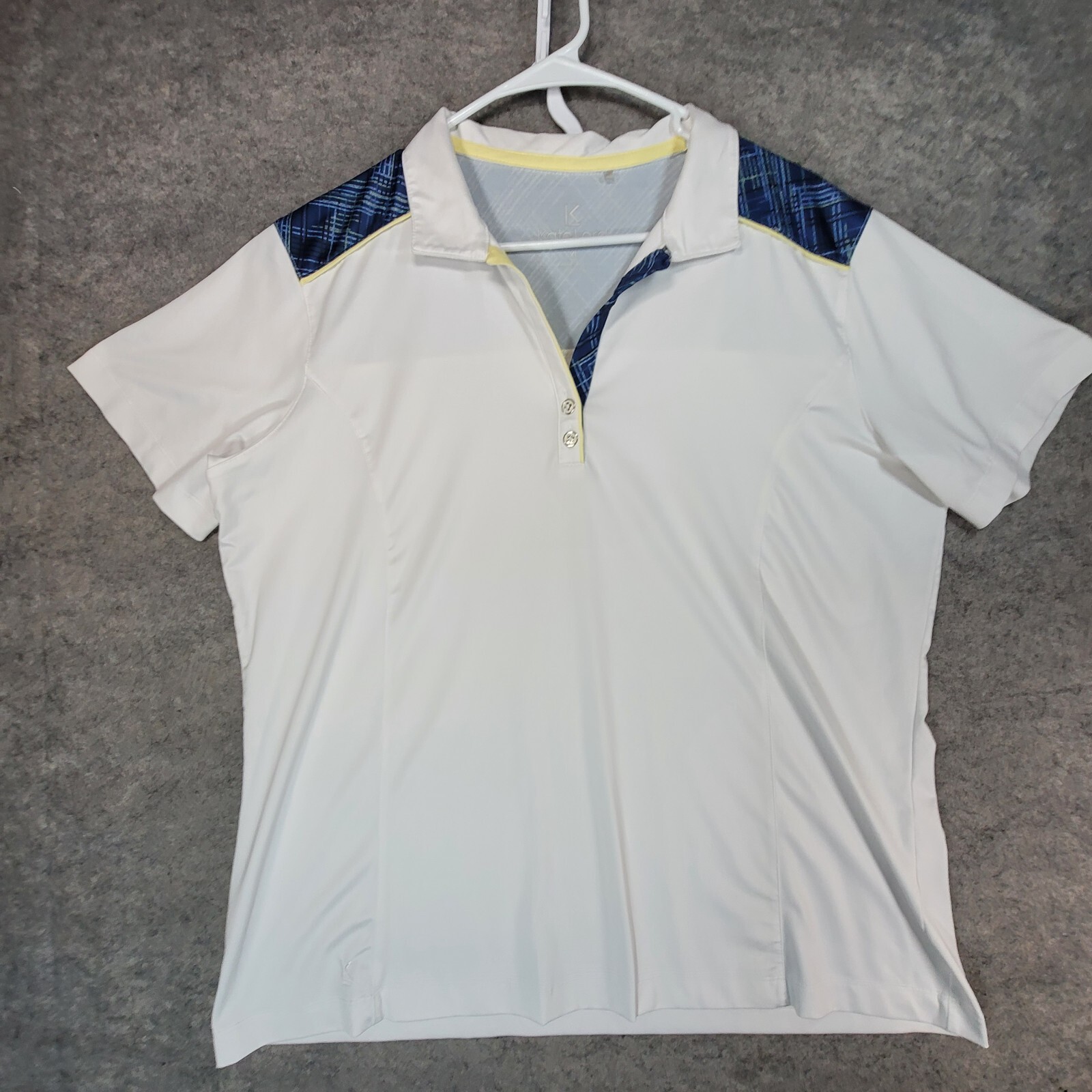 Kate Lord Women's Polo Shirt White Blue Short Sleeve … - Gem