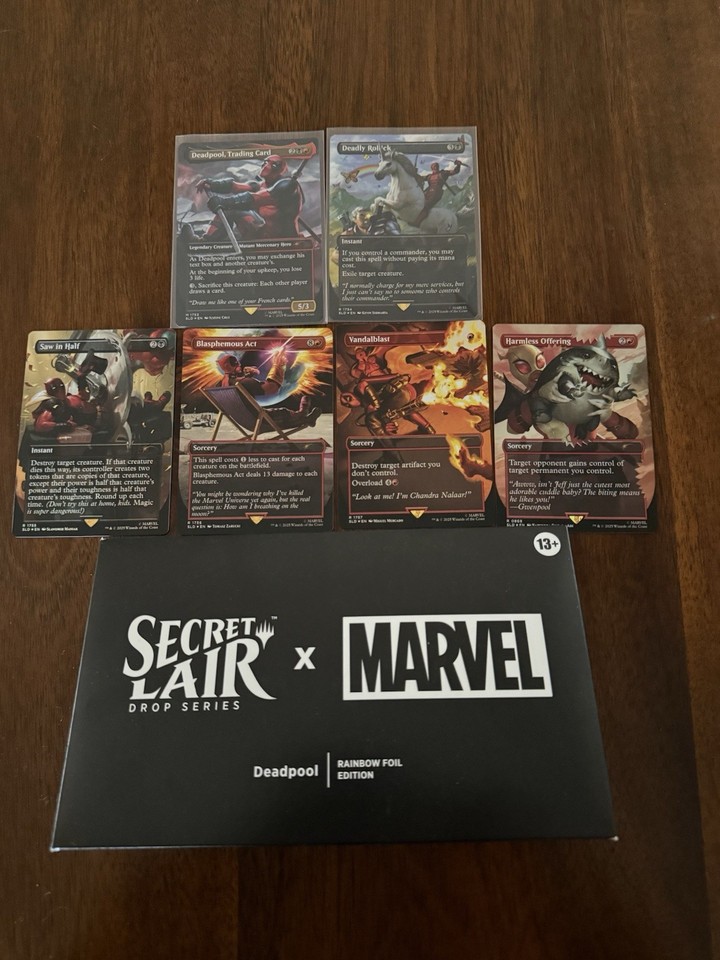 MTG Deadpool April Fools Secret Lair [Rainbow Foil] & Harmless Offering ...