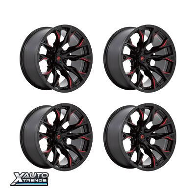 Fuel D823 Flame Gloss Black Milled With Candy Red 20X10 5X127 -18mm Set ...