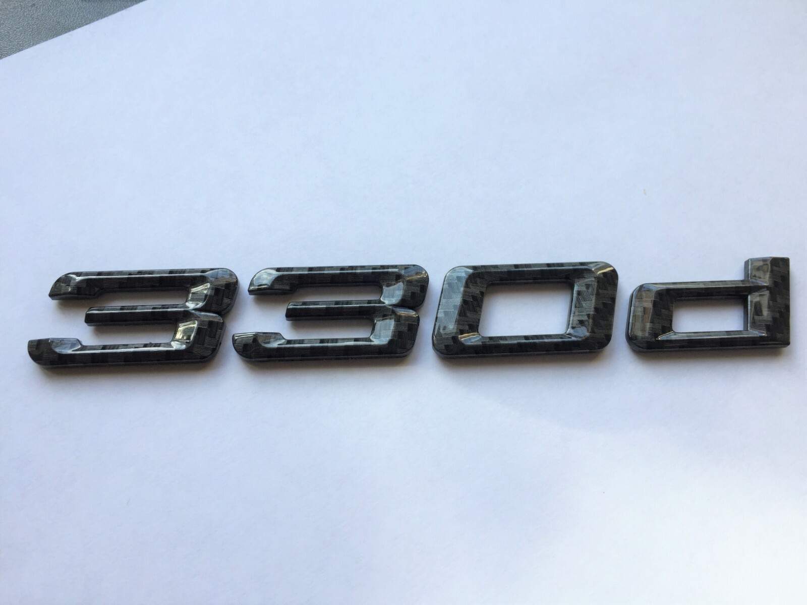 CARBON EFFECT 330D BADGE REAR BOOT TRUNK FOR REAR OF CAR FITS BMW ...