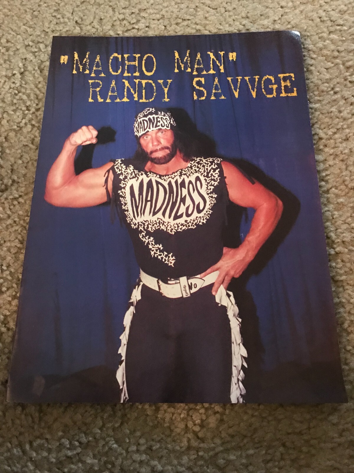 Vintage MACHO MAN RANDY SAVAGE WCW Wrestling Pinup Photo 1997 WWF 1990s ...