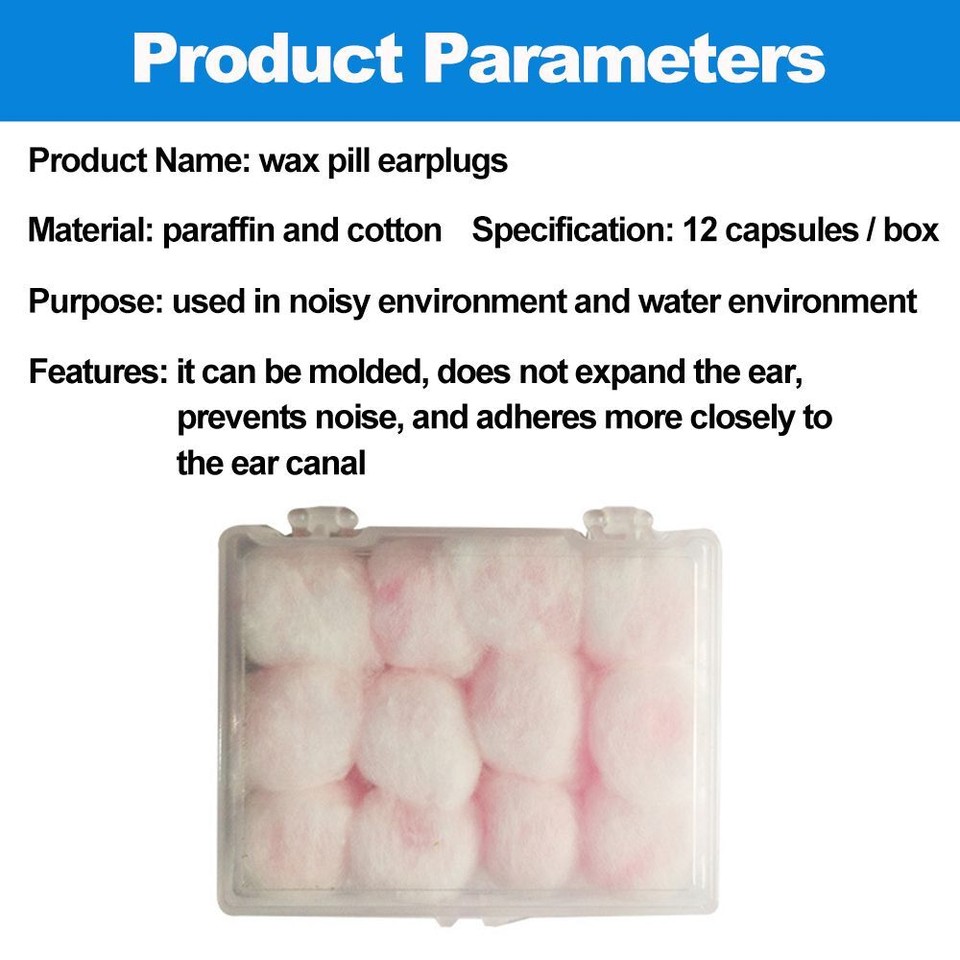 Wax Cotton Earplugs Swimming Ear Plugs Sleeping Snoring Noise Reduction ...