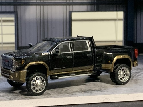 2022 Custom GMC Sierra Dually 3500 Two Tone Black/Gold 1:64 | eBay