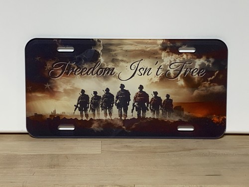 License Plate "Freedom Isn't Free" Image - Acrylic UV Print - 12"W x 6 ...