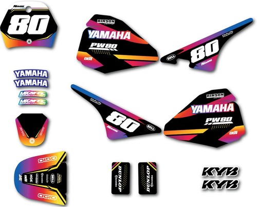 Inject Style full custom graphics kit fits Yamaha pw pee wee 80 decals ...