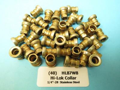 (40) HL87W8 Hi-Lok Stainless Steel Collars for 1/4”-28 Pins Aircraft ...