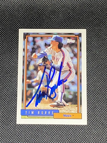 Tim Burke New York Mets Signed Auto 1992 Topps Card #322 ~ COA | eBay