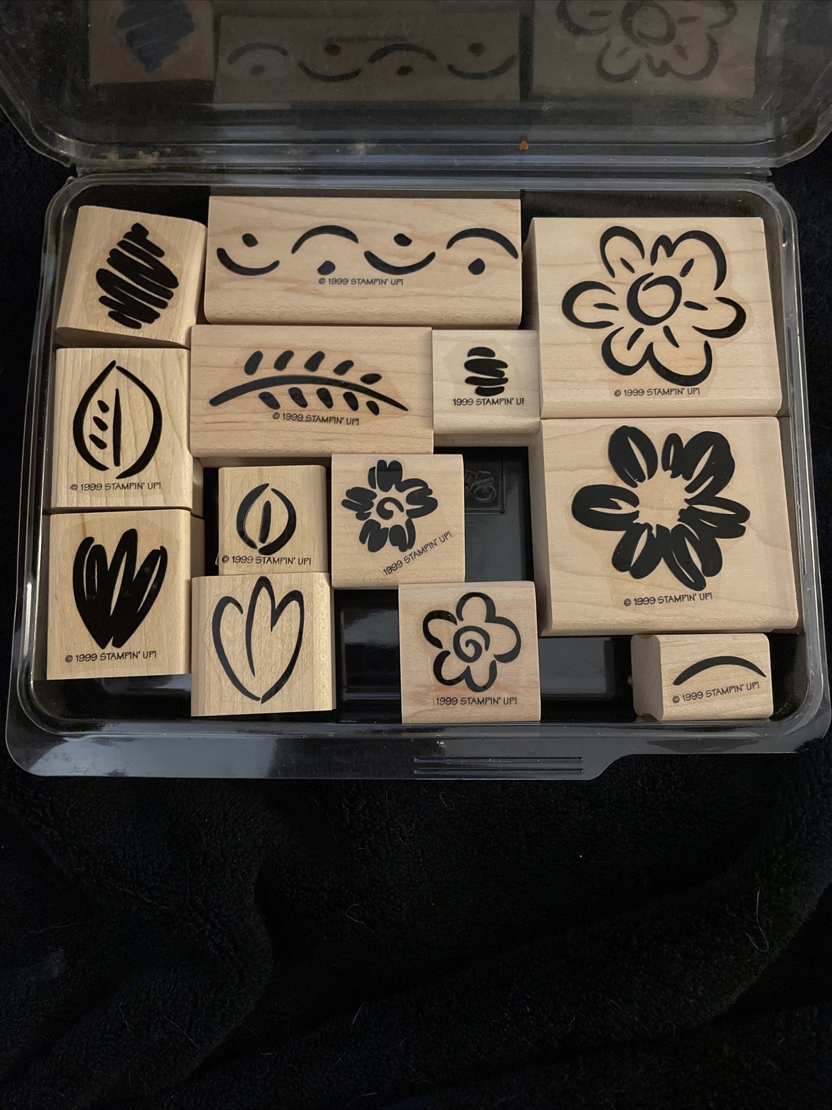 Stampin Up 2-Step Fanciful Flowers Set Of 13 Wooden Stamps | eBay
