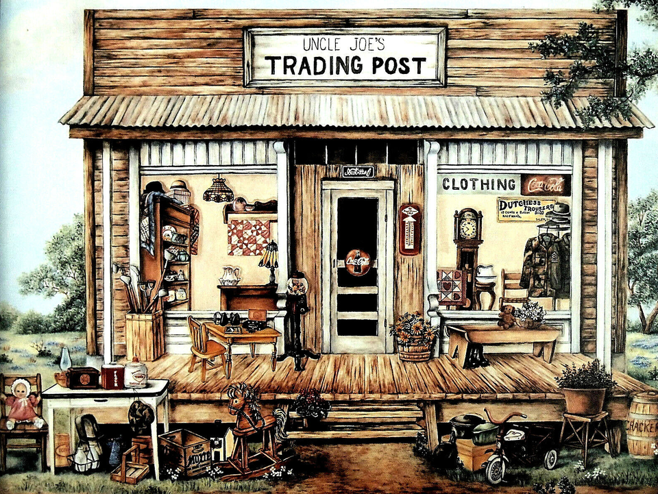UNCLE JOE'S TRADING POST PICTURE ANTIQUE SHOP RUSTIC CEDAR FRAME 11X14 ...