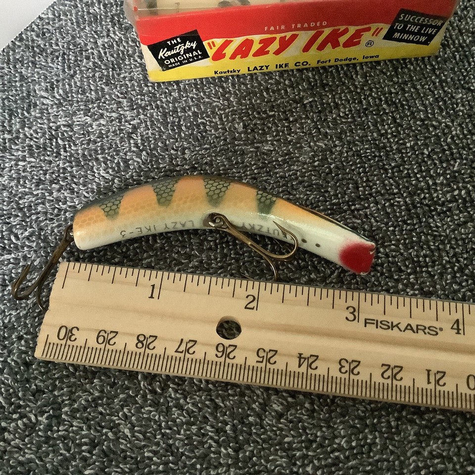Vintage Kautzky Lazy Ike #3 Perch Fishing Lure W/box And Papers (431) | eBay