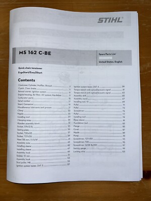 MS162 MS 162 STIHL Chainsaw Illustrated Parts List Manual | eBay