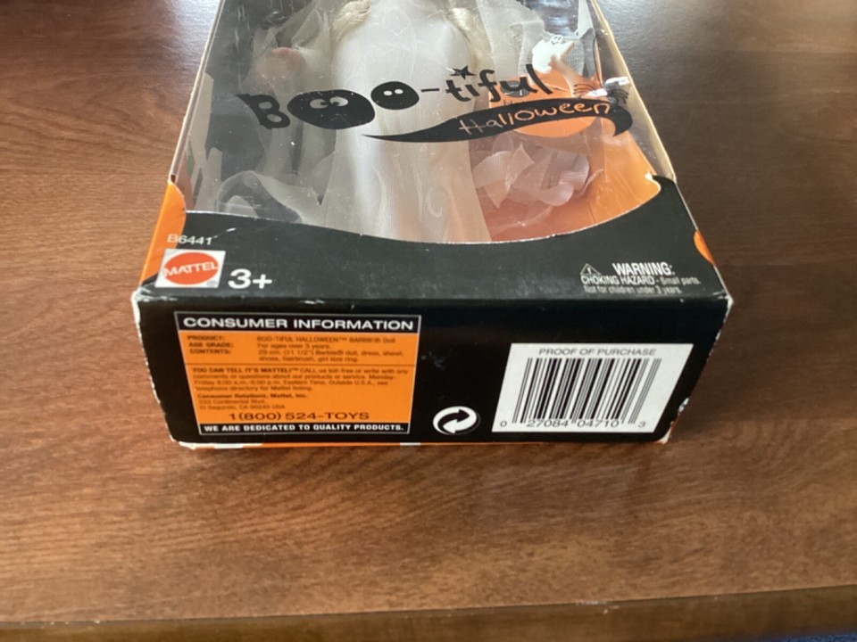 Barbie Boo-Tiful Halloween Ghost doll Glow in the dark dress 2004 New ...