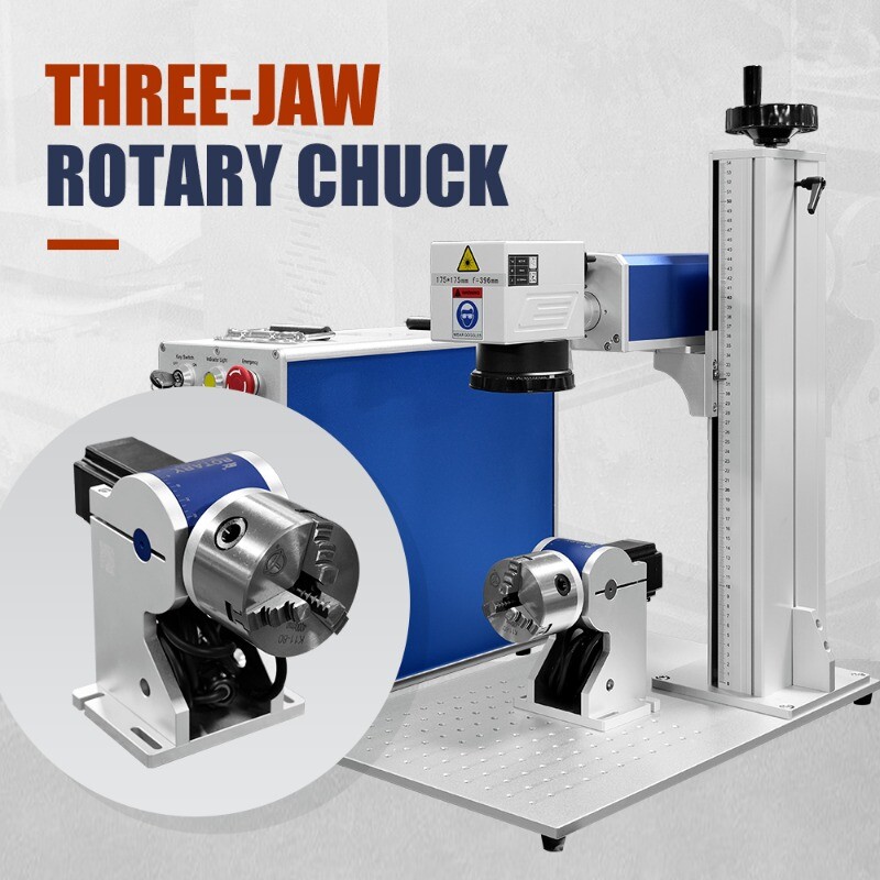 D69/80/100/125MM Rotary Axis for Laser Marking Machine Three-jaw Rotary ...