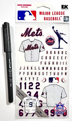 Mets Your Name MLB Baseball Jersey Stickers Card Making Scrapbooking EK ...