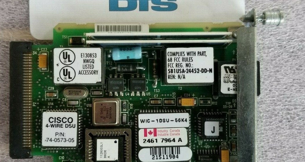 Cisco 1-Port 4-Wire 56/64 Kbps CSU/DSU WAN Interface Card (WIC-1DSU ...