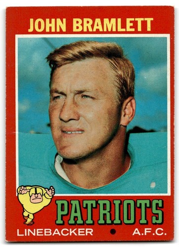 1971 Topps Football John Bramlett New England Patriots #223 | eBay
