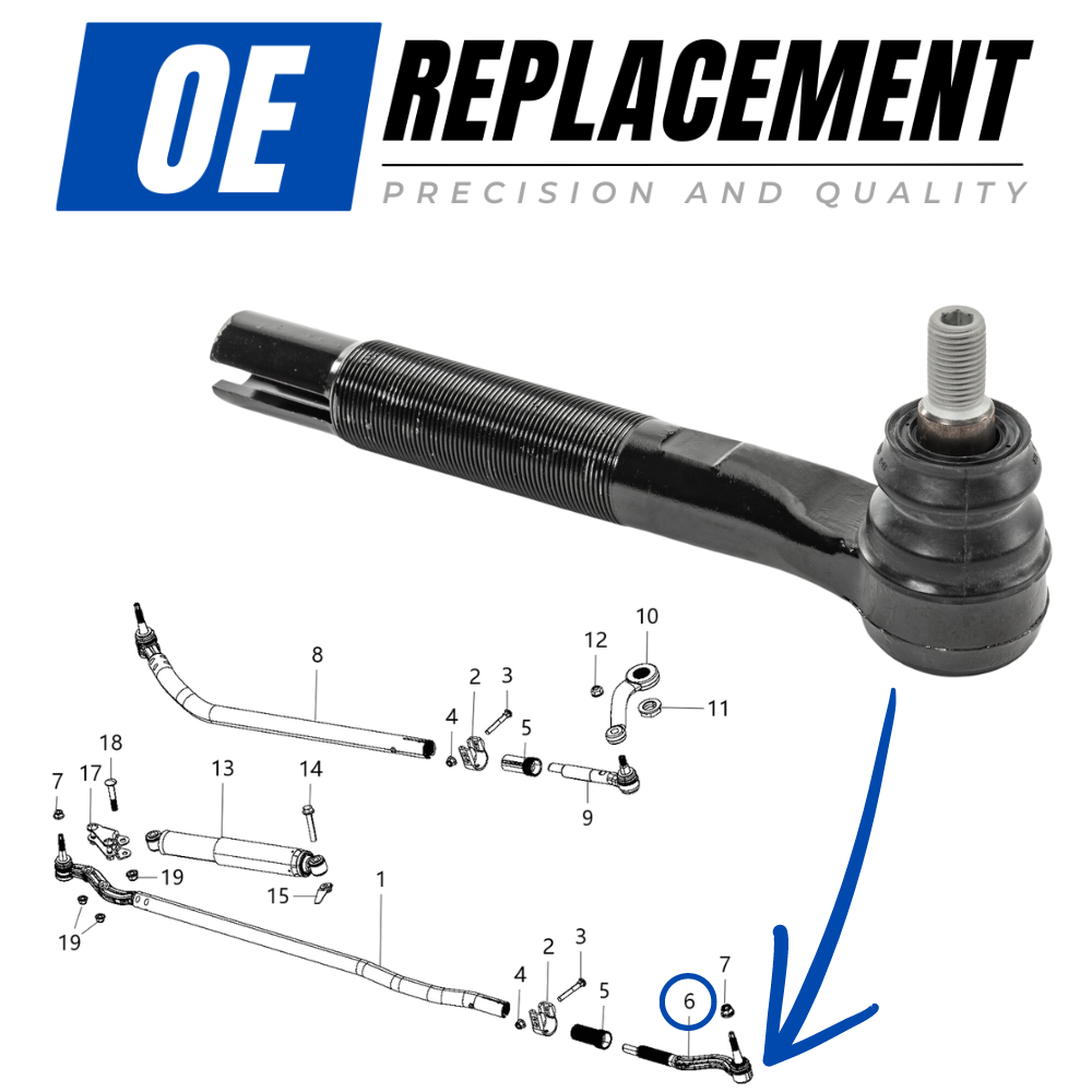FOR 18-24 JEEP WRANGLER GLADIATOR FRONT LEFT DRAG LINK TIE ROD END OE ...