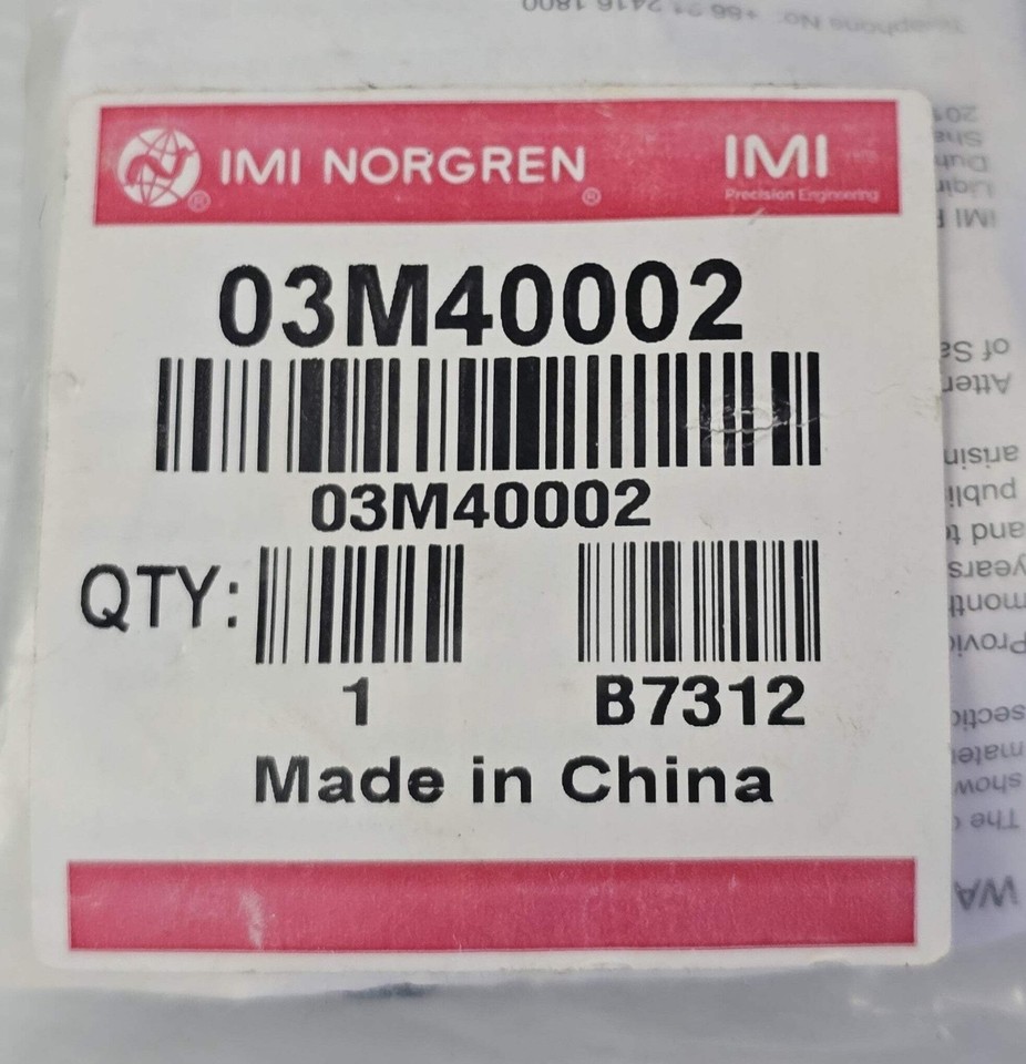 IMI Norgren 03M40002 Pneumatic Valve, 3/2 Way, Spring Return (NEW ...