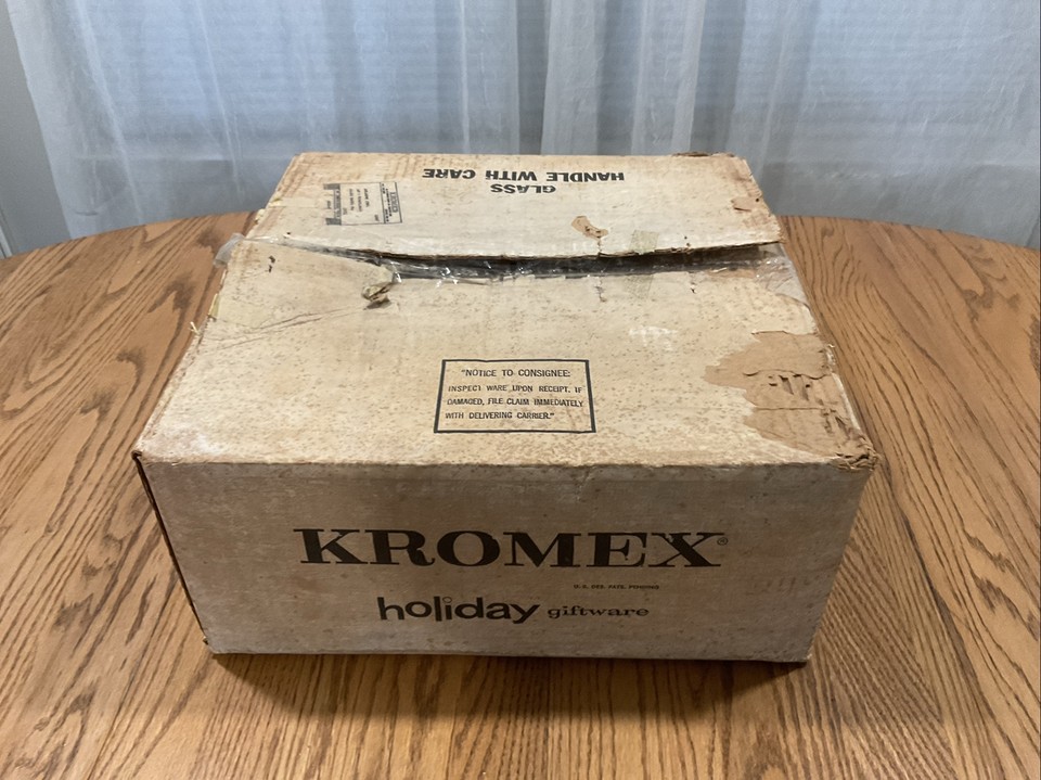 Kromex Lazy Susan Rotating Party Platter Revolving Chrome & Glass ...