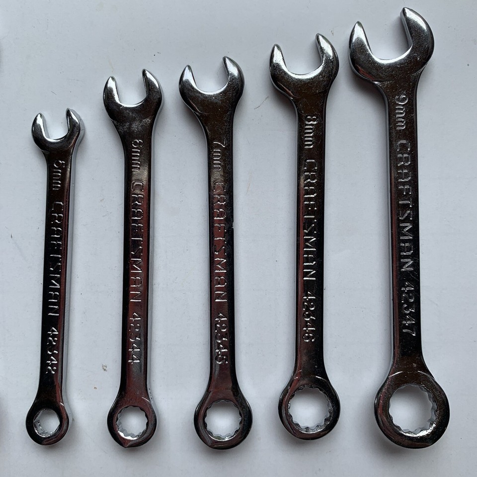 Craftsman Midget Ignition Wrench Set 10 pc Inch Metric 3/16 - 7/16 5 ...