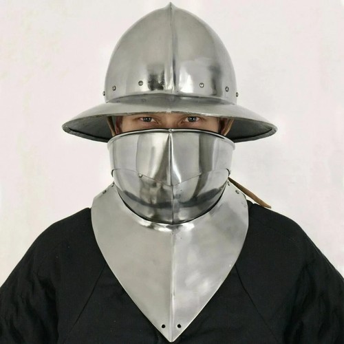 Medieval Knight Gorget Neck Guard Set Crusader Spartan Steel Roman ...