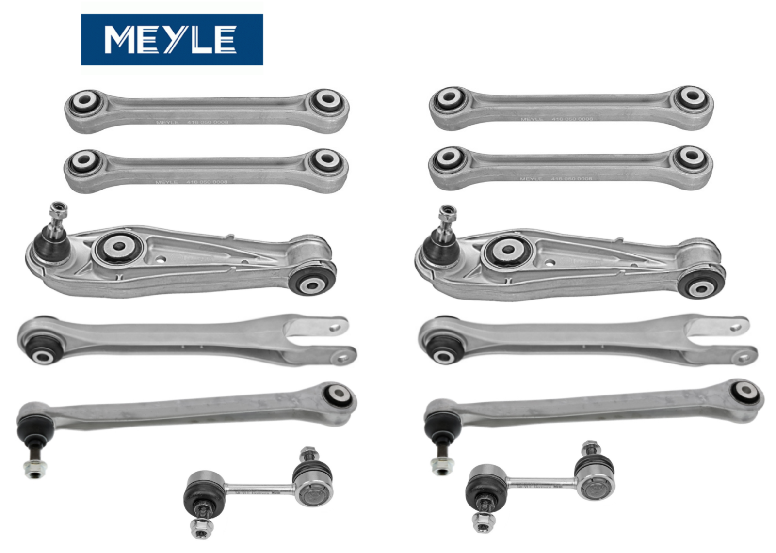 Rear Control Arm Lower Upper Sway Link Kit Lt/Rt 12pcs OE Meyle for ...