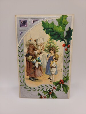 Postcard Christmas Greetings Santa Brown Robe Germany | eBay