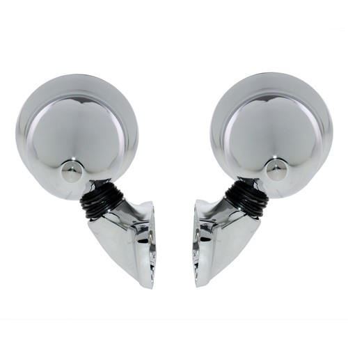 Pair Racing Bullet Talbot Style Chrome Door Side Exterior Mirror ...