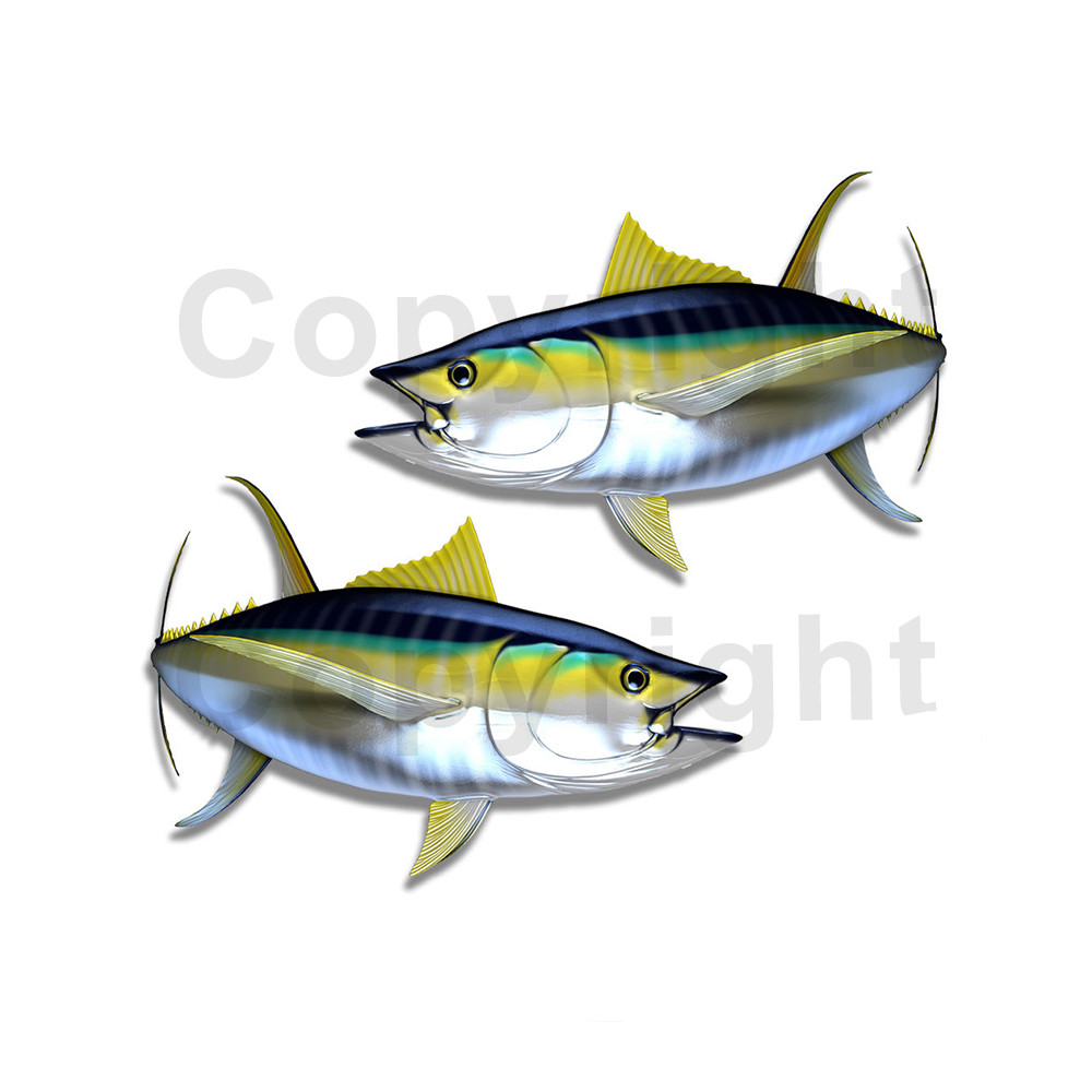 Yellowfin Tuna Sticker Decal Fishing Boat Car Truck Camper Trailer F115 ...