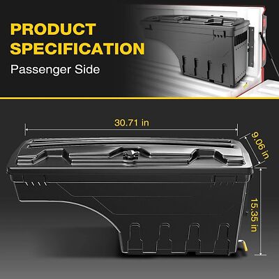 For Chevrolet Silverado GMC Sierra 08-18 Lockable Storage Box Truck Bed ...