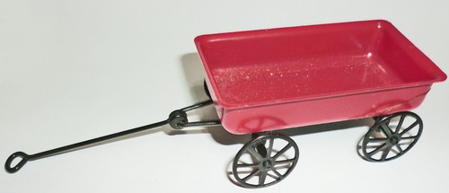 Miniature Little Red Wagon Toys Dollhouse Bears Diorama Made of Metal ...