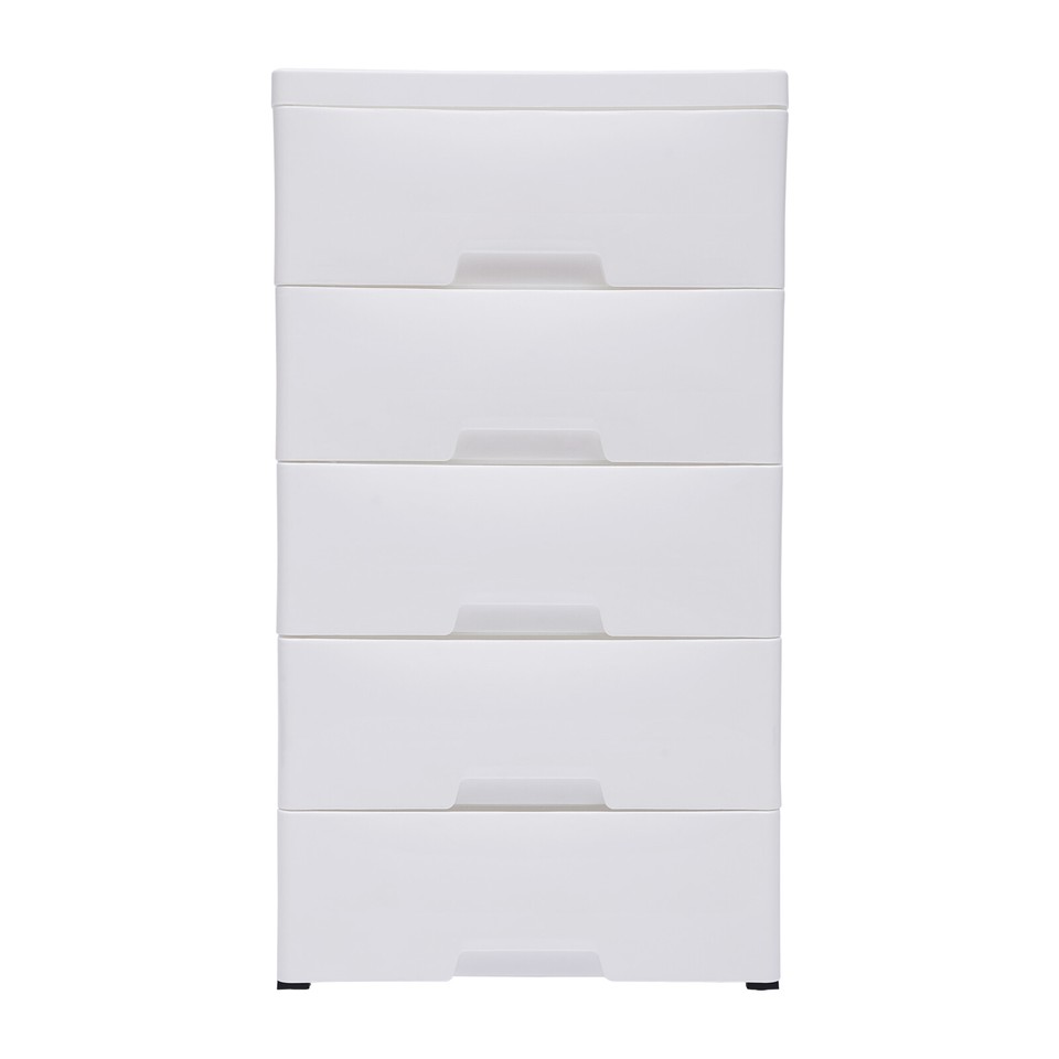 5 Drawers Plastic Storage Cabinet Detachable Drawer Tower Case Clothes ...
