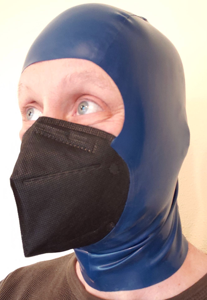 Zipless Black Latex Open Face Hood with Built-in KN-95 #2 | eBay
