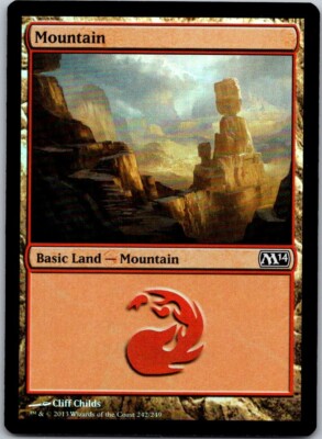 Magic the Gathering Mountain #242 Core Set 2014 M14 Foil MTG Free ...