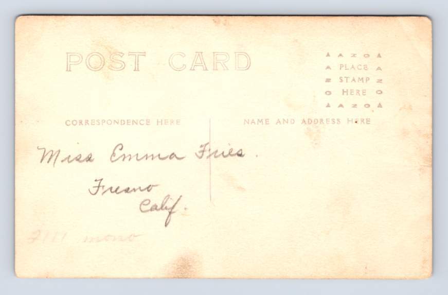 Happy Girl "Emma Fries" Fresno California Studio Photo RPPC Postcard ...