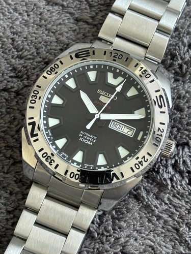 Seiko 5 Sports Automatic 7S26 movement Black Dial Men's Watch | eBay