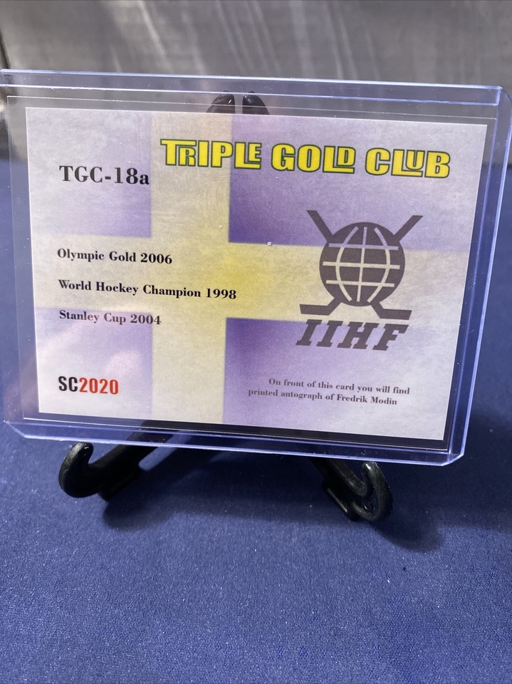 2019-20 SC2020 TRIPLE GOLD CLUB #TGC-18a FREDRIK MODIN FACSIMILE SCRIPT ...